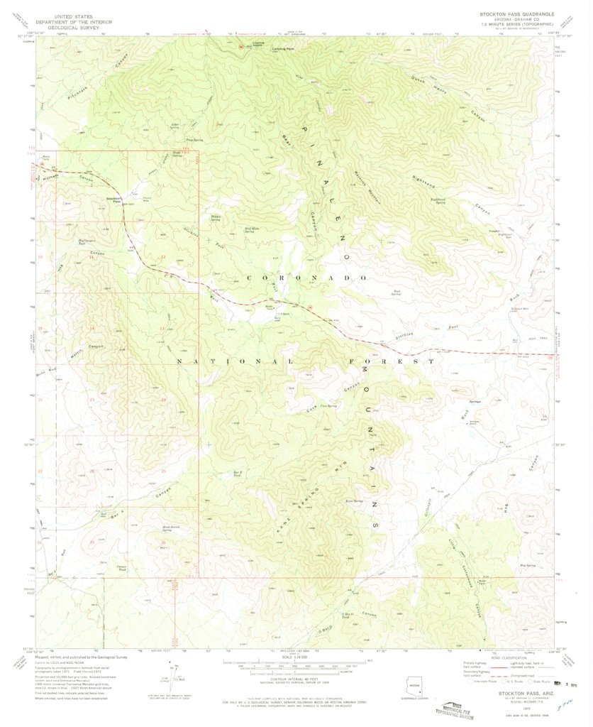 Stockton Pass, AZ (1972, 24000-Scale) Map by United States Geological ...