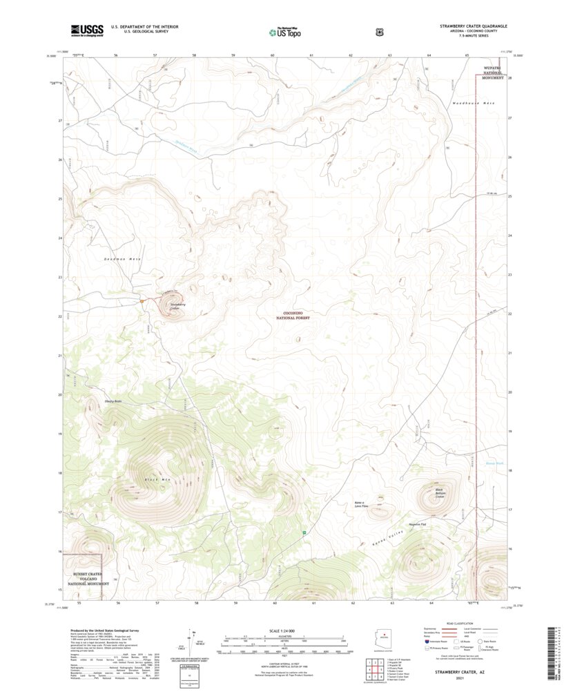 Strawberry Crater, AZ (2021, 24000-Scale) Map by United States ...