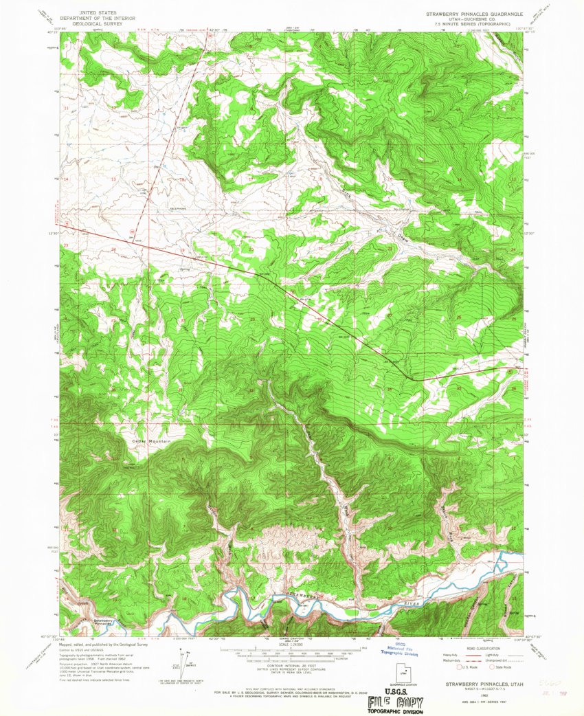 Strawberry Pinnacles, UT (1962, 24000-Scale) Map by United States ...