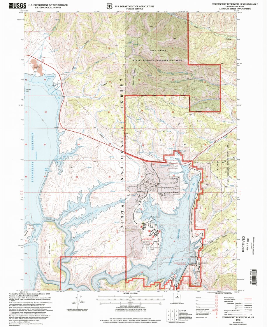 Strawberry Reservoir NE, UT (1998, 24000-Scale) Map by United States ...
