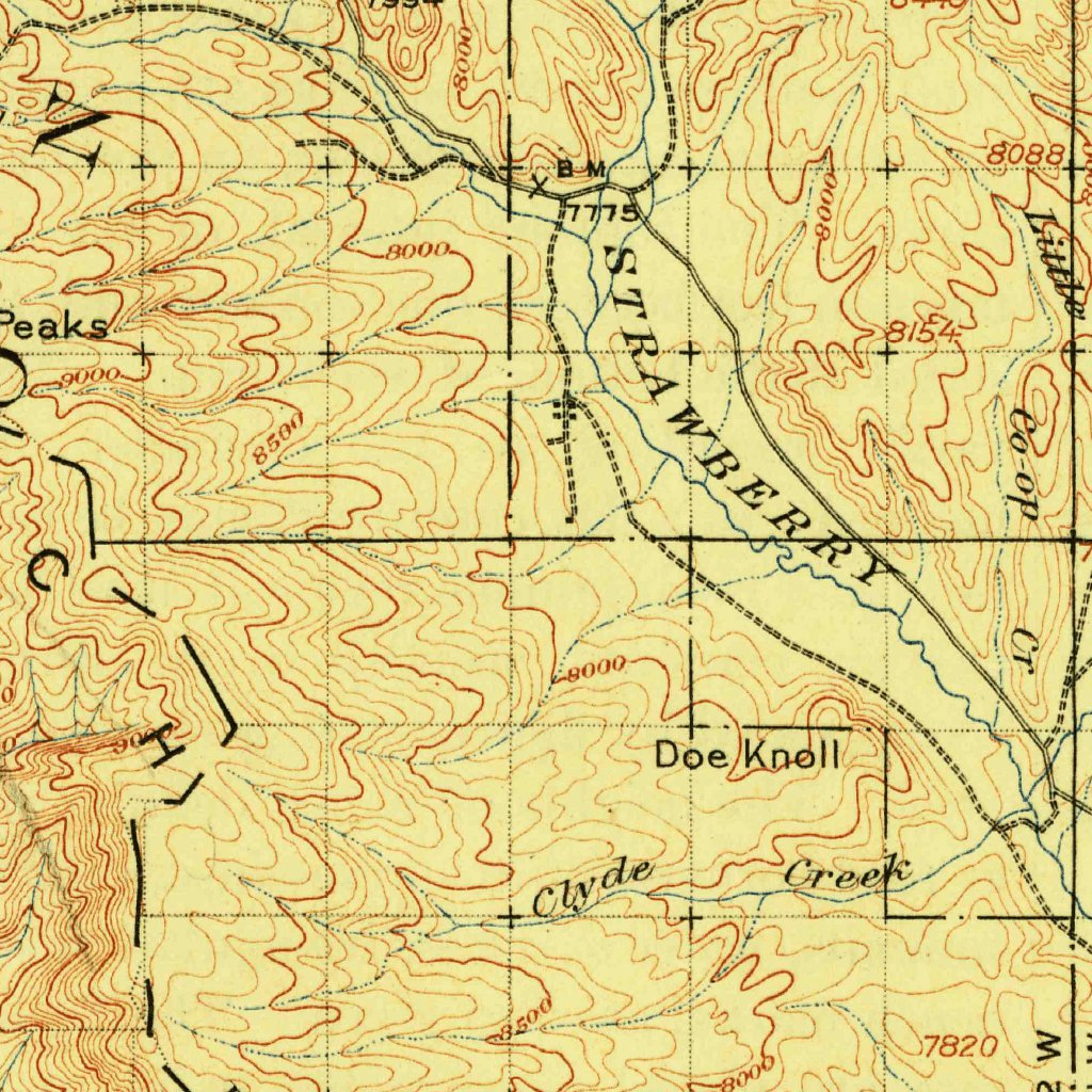 Strawberry Valley, UT (1909, 125000-Scale) Map by United States ...