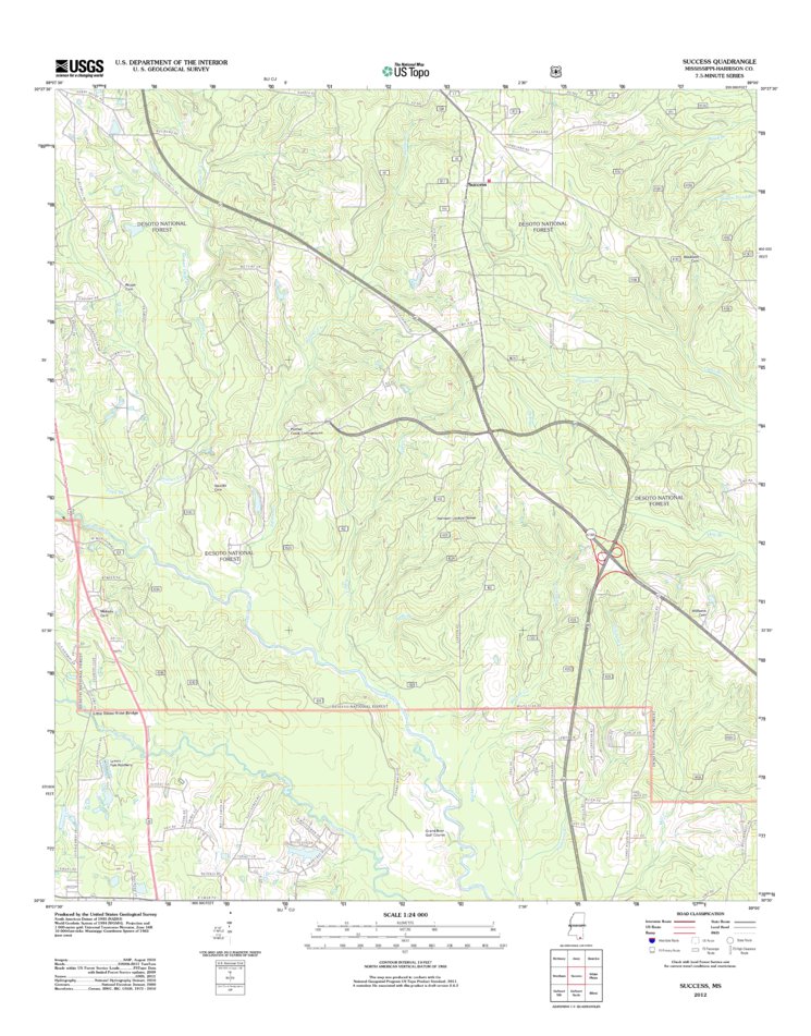 Success, MS (2012, 24000-Scale) Map by United States Geological Survey ...