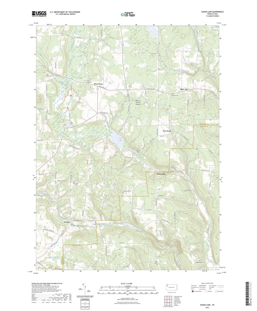 Sugar Lake, PA (2023, 24000-Scale) Map by United States Geological ...