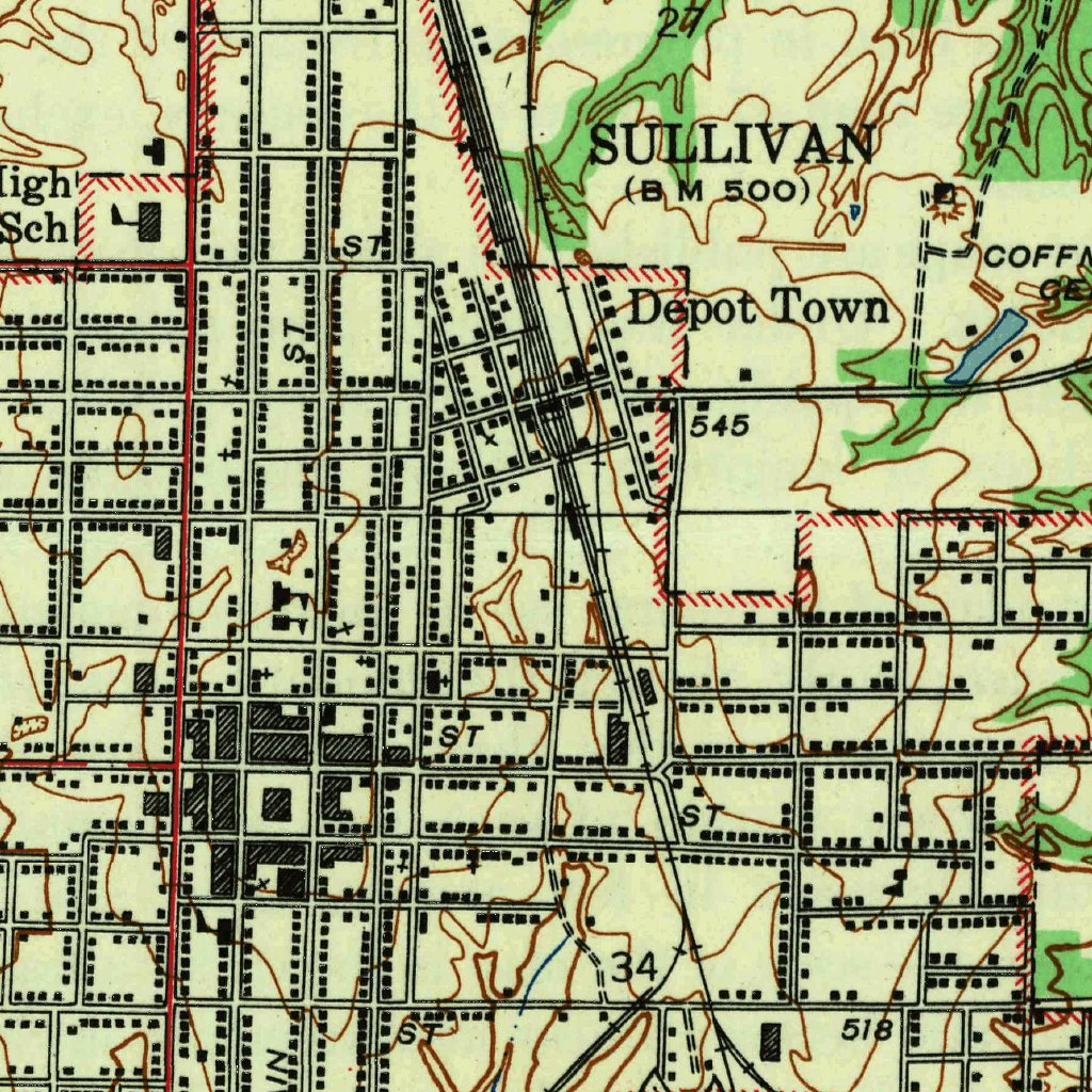 Sullivan, IN (1943, 24000-Scale) Map by United States Geological Survey ...