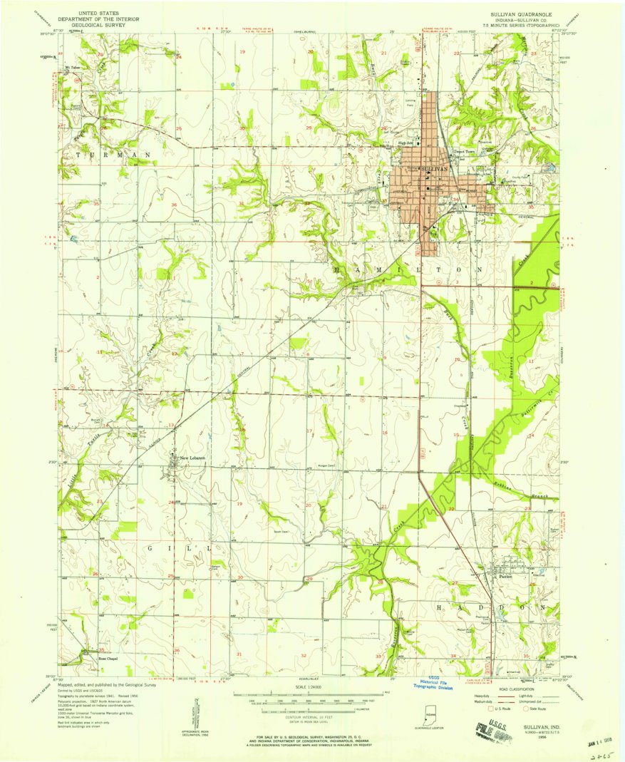 Sullivan, IN (1956, 24000-Scale) Map by United States Geological Survey ...