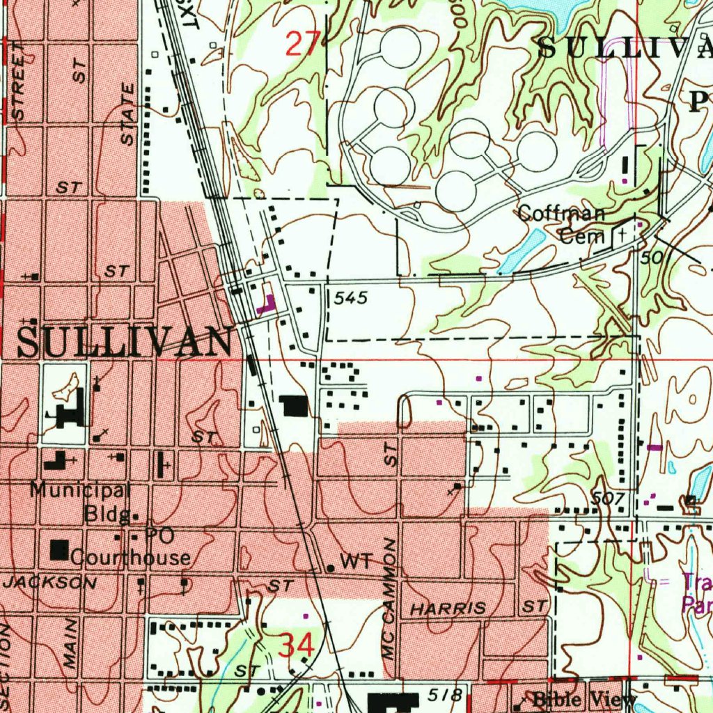Sullivan, IN (1974, 24000-Scale) Map by United States Geological Survey ...