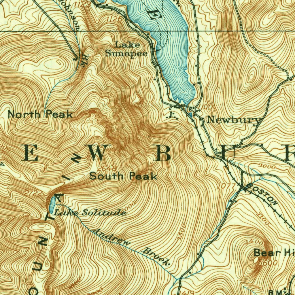Sunapee, NH (1907, 62500-Scale) Map by United States Geological Survey ...