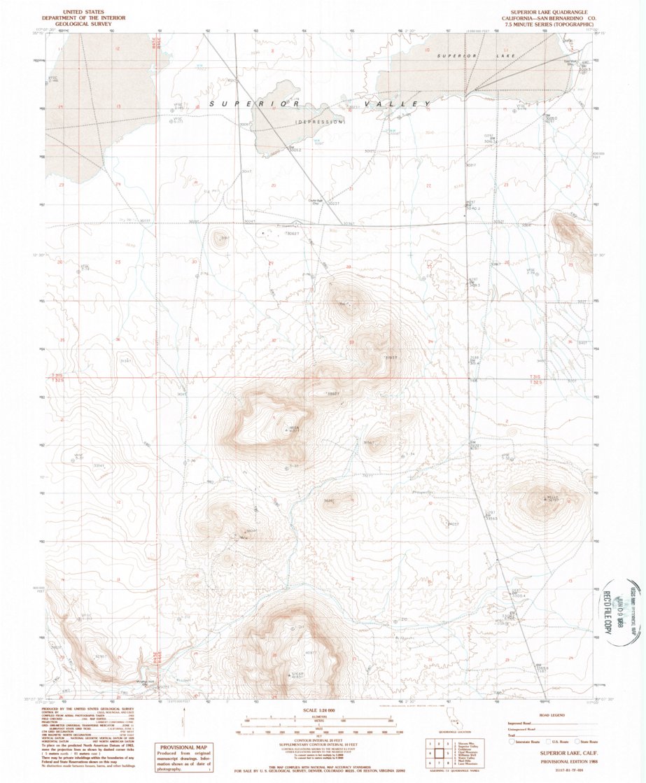 Superior Lake, CA (1988, 24000-Scale) Map by United States Geological ...