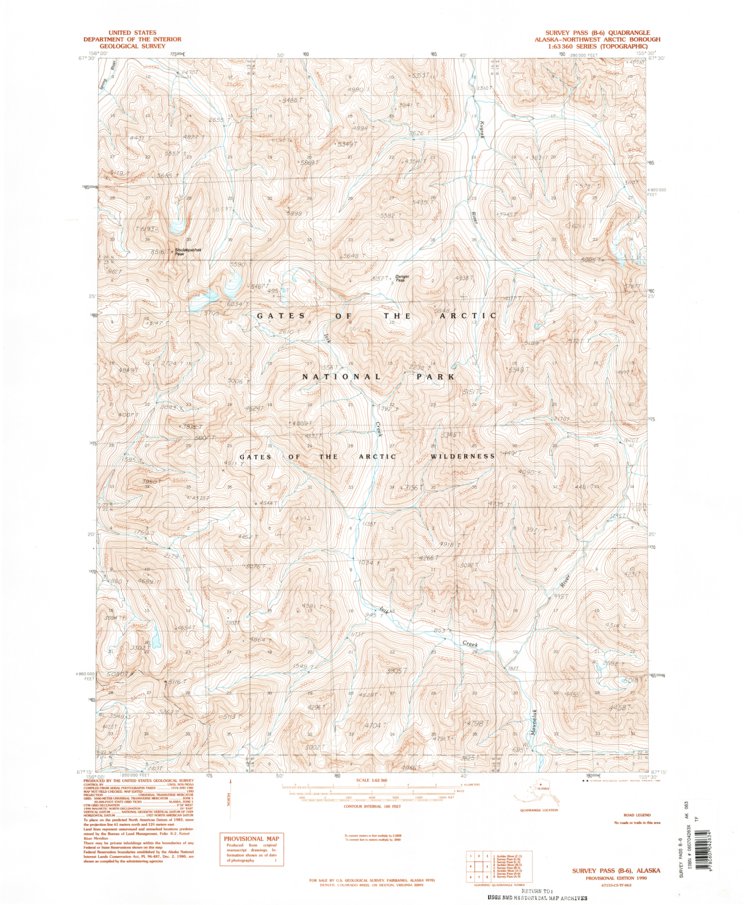 Survey Pass B-6, AK (1990, 63360-Scale) Map by United States Geological ...