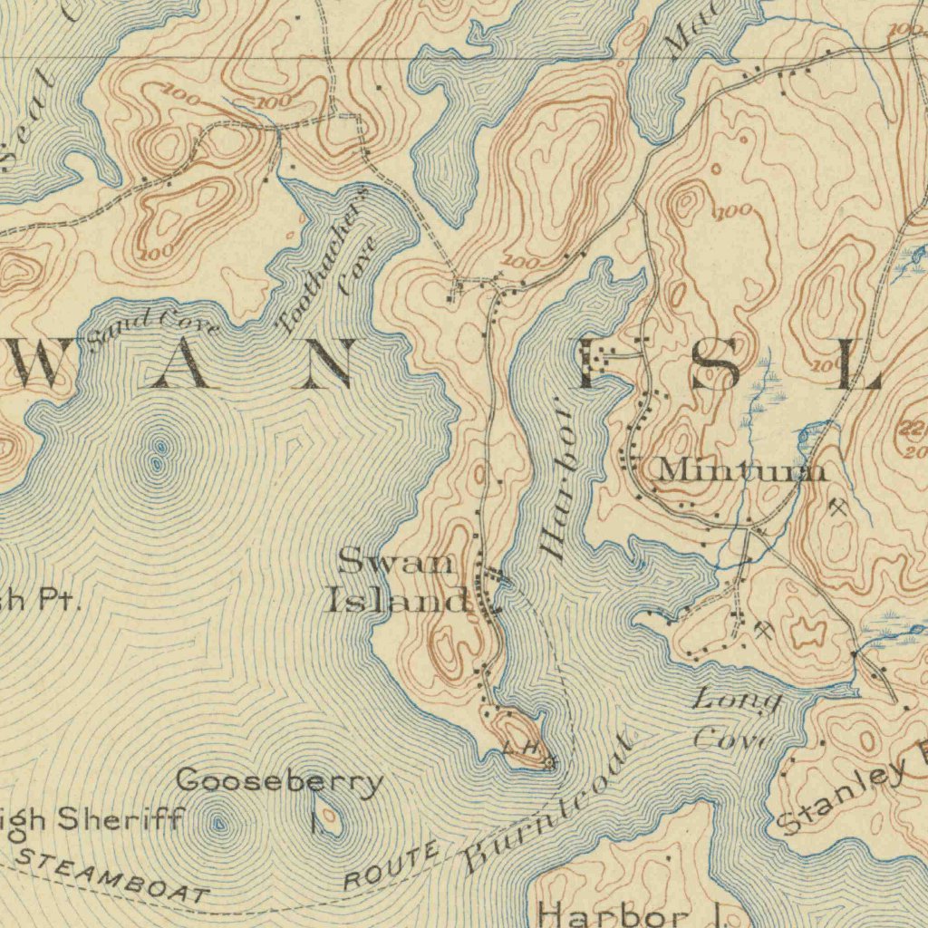 Swans Island, ME (1904, 62500-Scale) Map by United States Geological ...