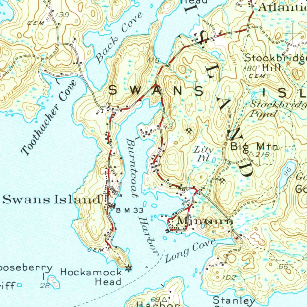 Swans Island, ME (1943, 62500-Scale) Map by United States Geological ...