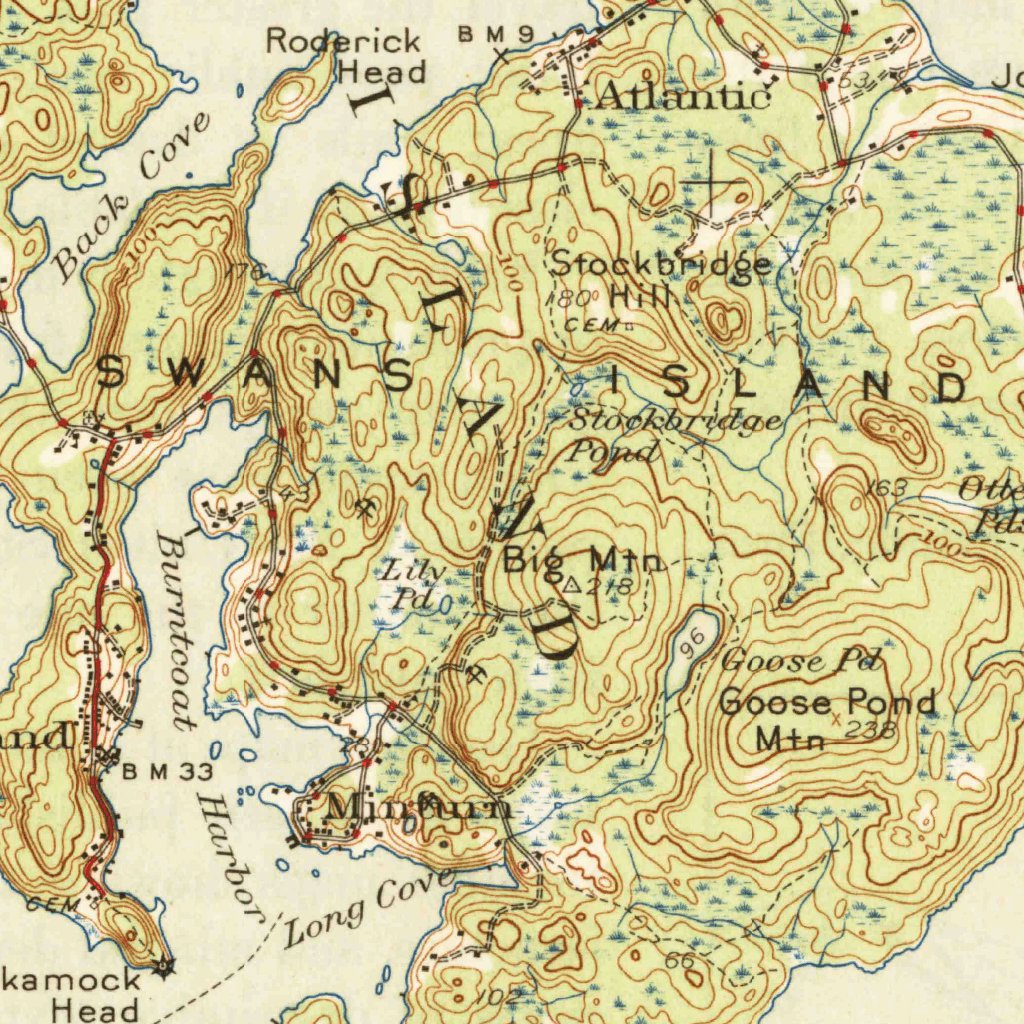 Swans Island, ME (1945, 62500-Scale) Map by United States Geological ...