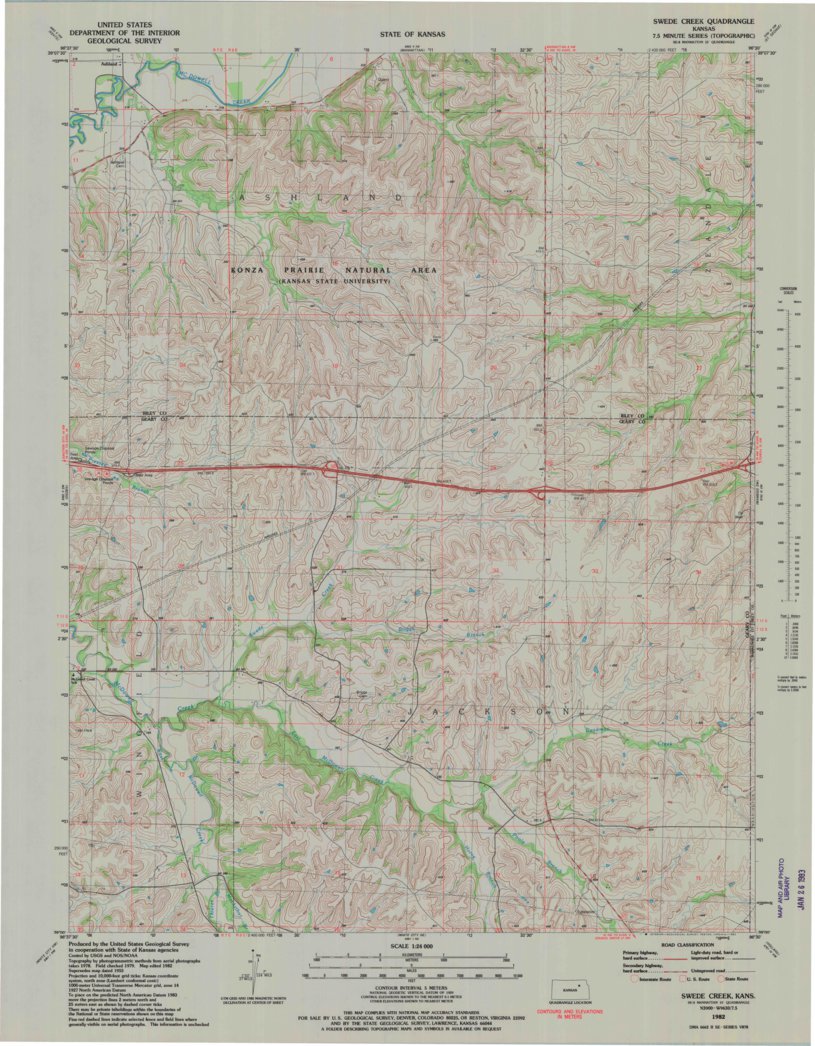 Swede Creek, KS (1982, 24000-Scale) Map by United States Geological ...