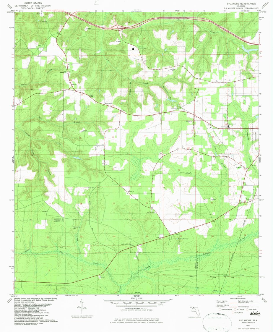 Sycamore, FL (1982, 24000-Scale) Map by United States Geological Survey ...