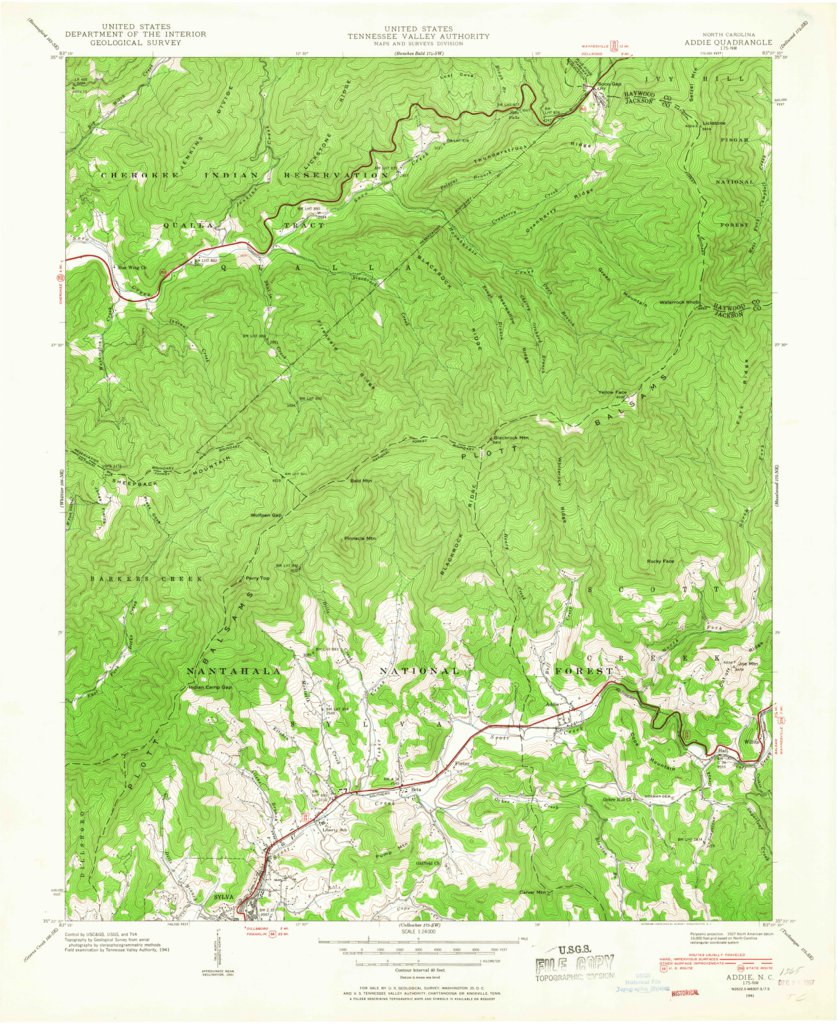 Sylva North, NC (1941, 24000-Scale) Map by United States Geological ...