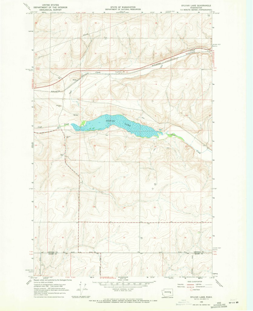 Sylvan Lake, WA (1968, 24000-Scale) Map by United States Geological ...