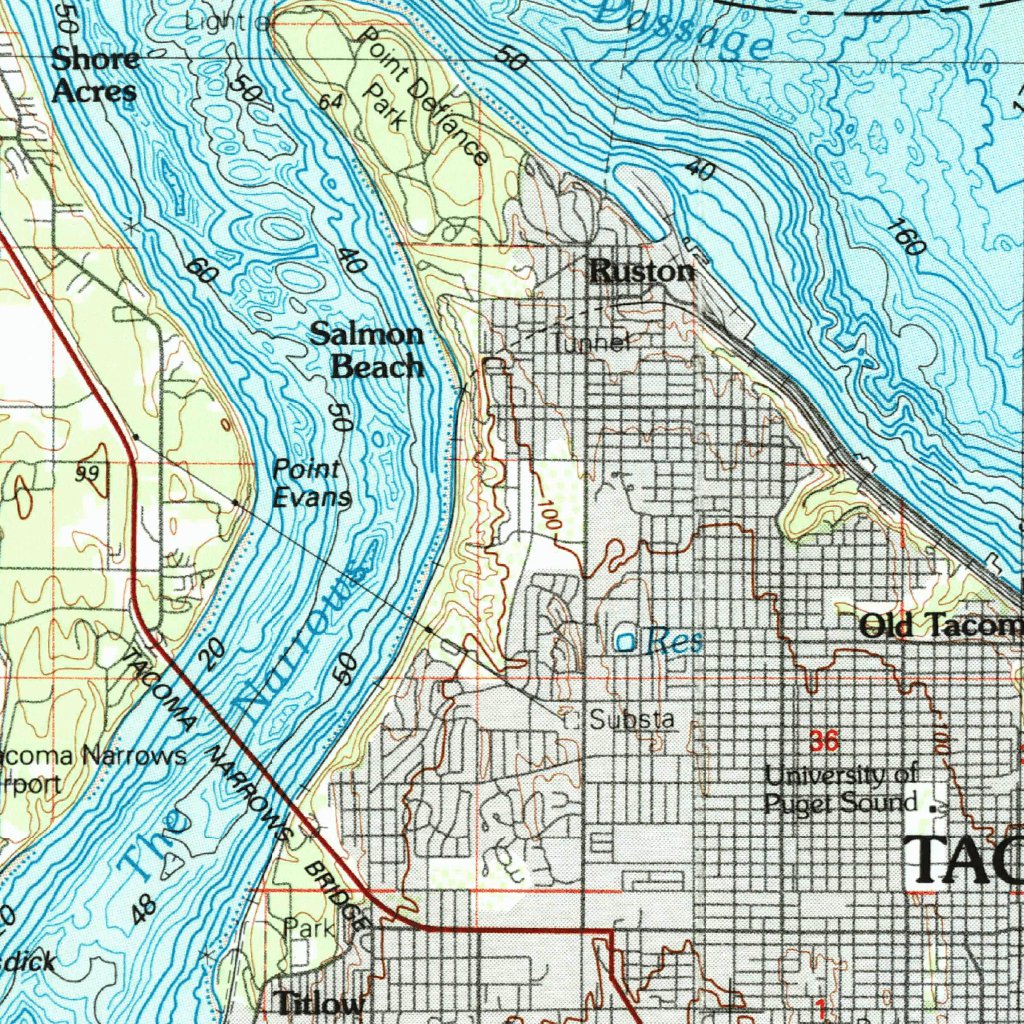 Tacoma, WA (1991, 100000-Scale) Map by United States Geological Survey ...
