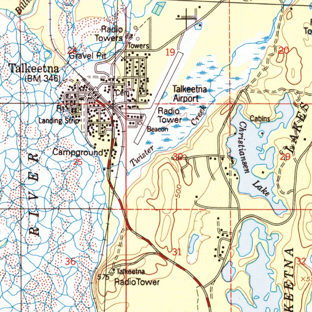 Talkeetna B-1, AK (1994, 63360-Scale) Map by United States Geological ...