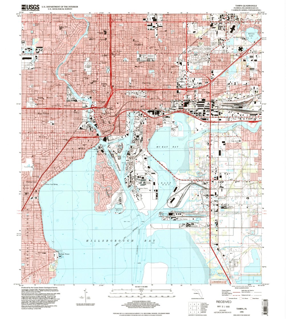Tampa, FL (1995, 24000-Scale) Map by United States Geological Survey ...