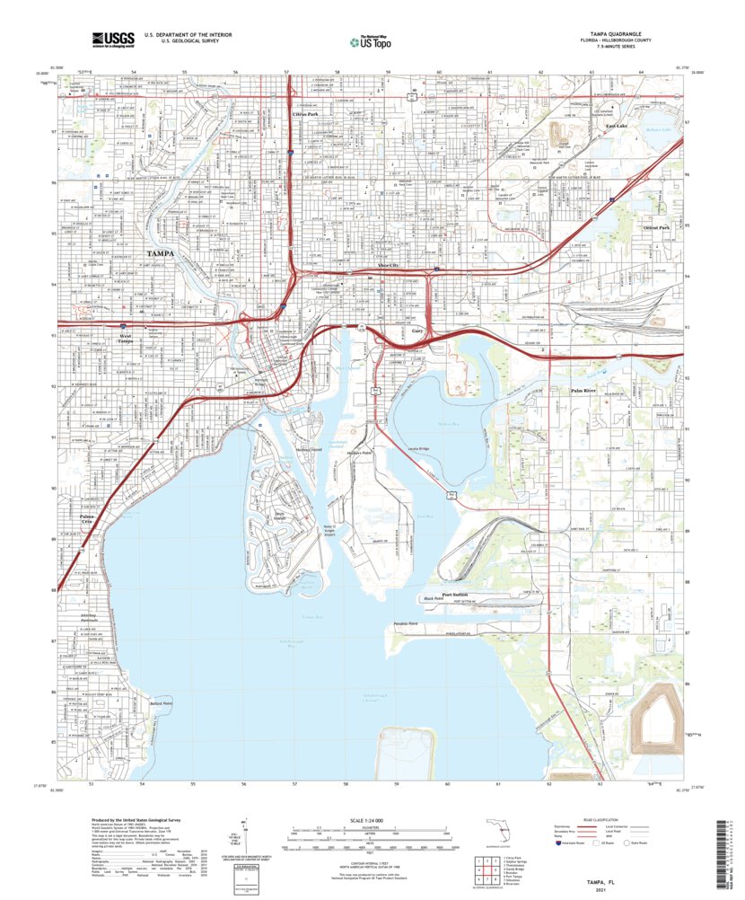 Tampa, FL (2021, 24000-Scale) Map by United States Geological Survey ...