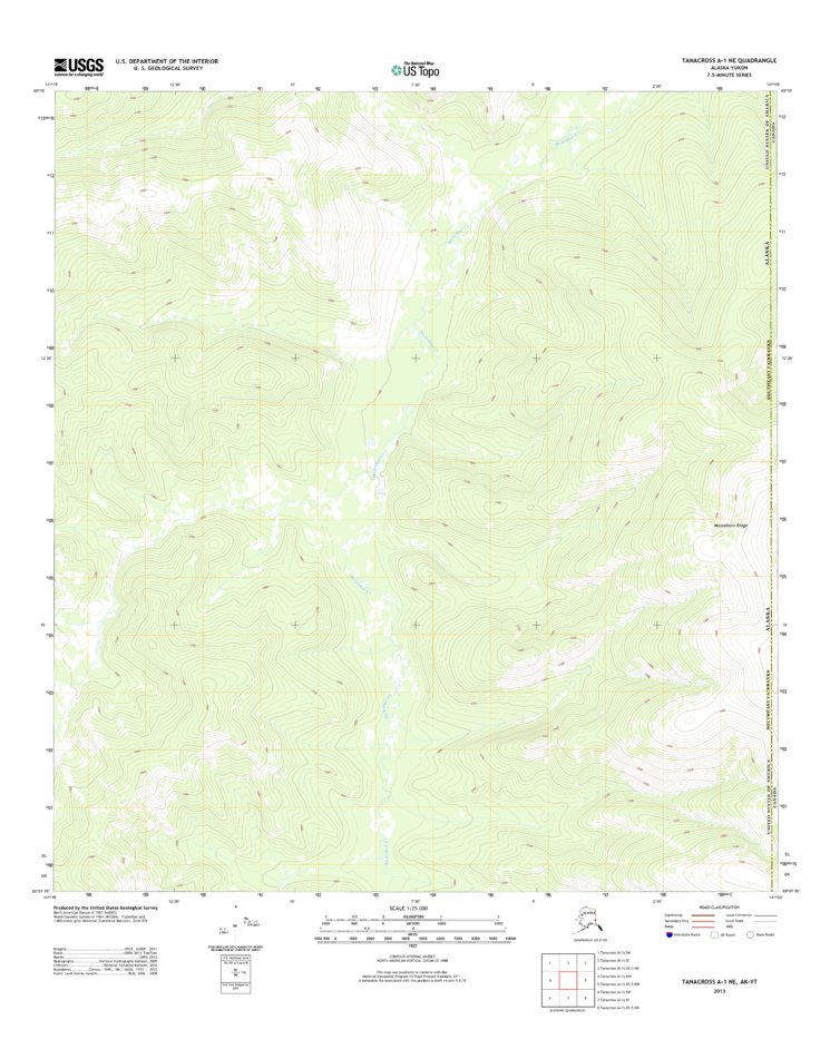 Tanacross A-1 NE, AK (2013, 25000-Scale) Map by United States ...