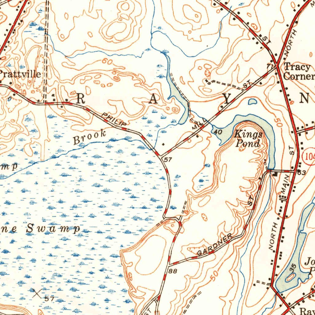 Taunton, MA (1944, 31680-Scale) Map by United States Geological Survey ...