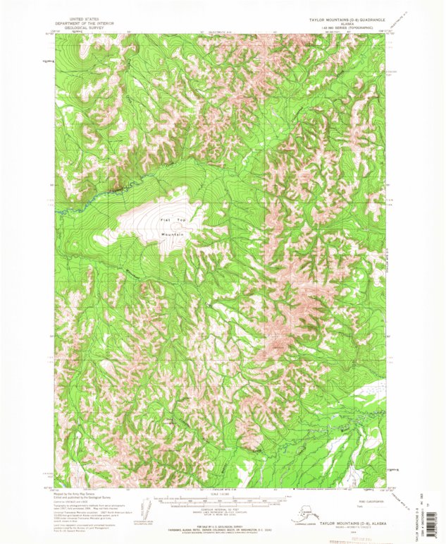 Taylor Mountains D-8, AK (1954, 63360-Scale) Map by United States ...
