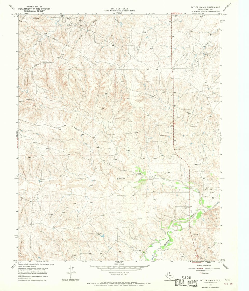 Taylor Ranch, TX (1968, 24000-Scale) Map by United States Geological ...