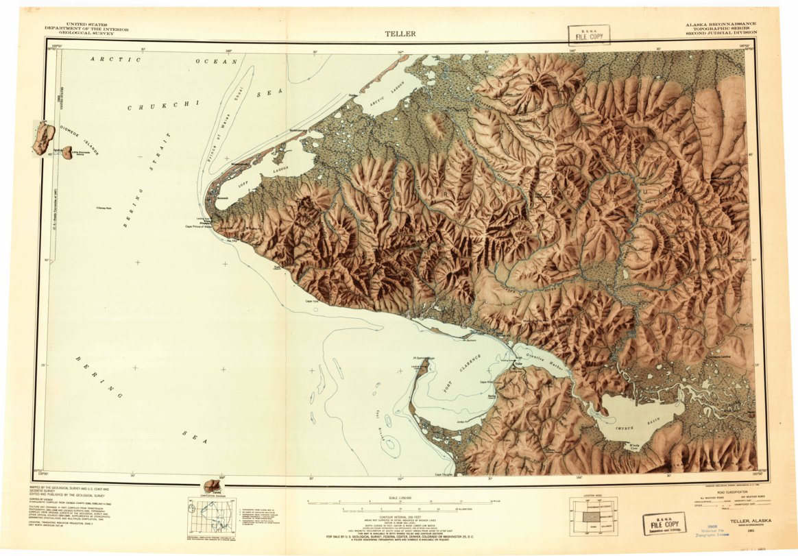 Teller, AK (1951, 250000-Scale) Map by United States Geological Survey ...