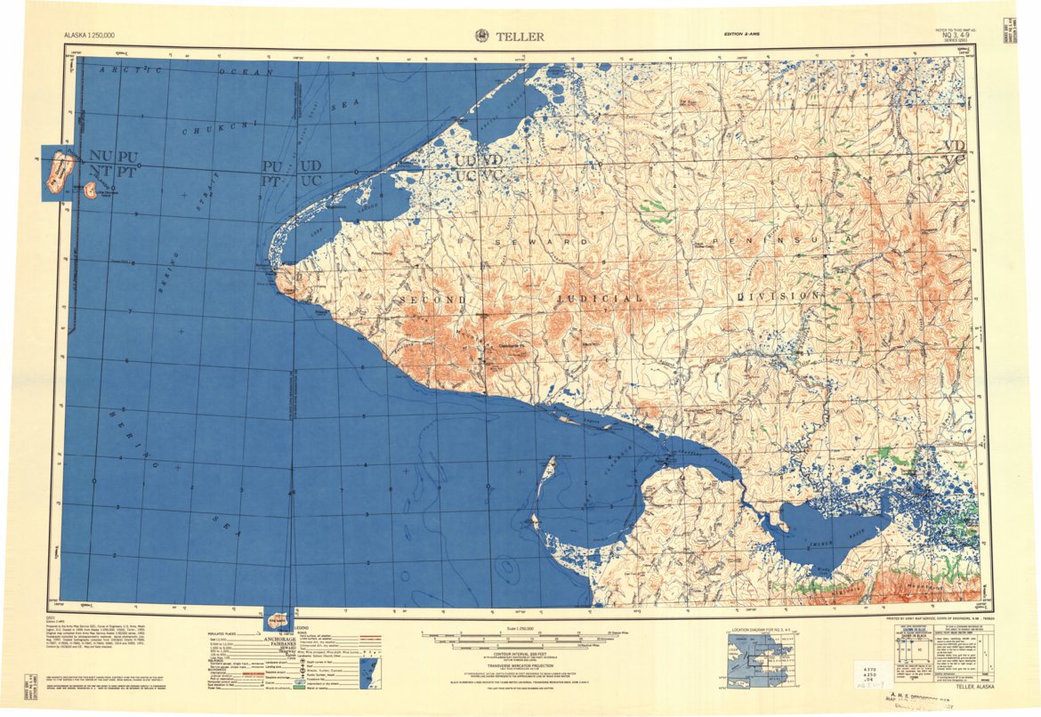 Teller, AK (1958, 250000-Scale) Map by United States Geological Survey ...