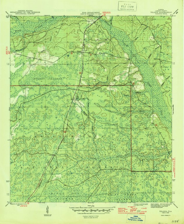 Telogia, FL (1946, 31680-Scale) Map by United States Geological Survey ...