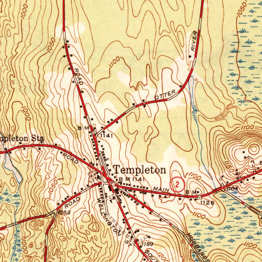Templeton, MA (1946, 31680-Scale) Map by United States Geological ...
