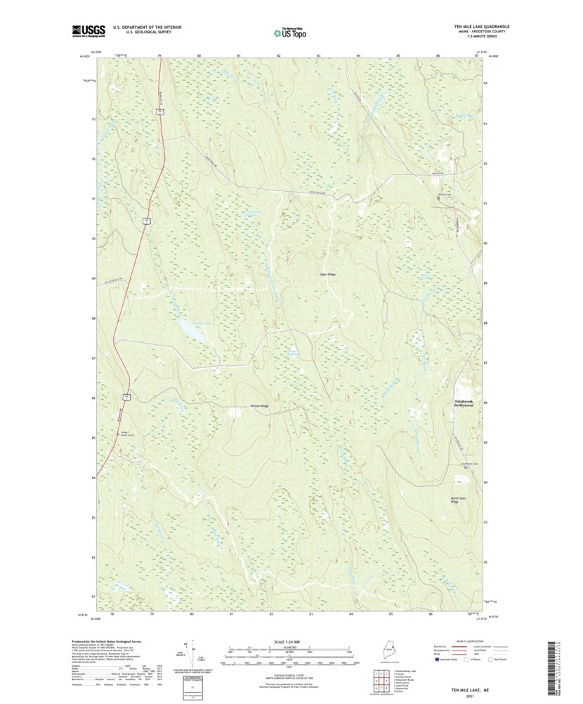 Ten Mile Lake, ME (2021, 24000-Scale) Map by United States Geological ...