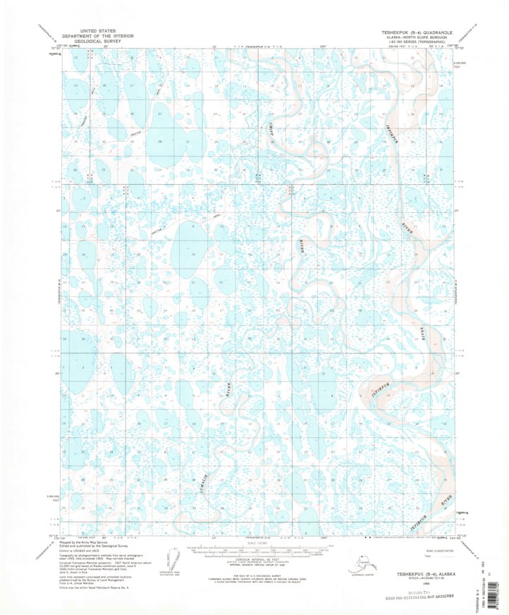 Teshekpuk B-4, AK (1955, 63360-Scale) Map by United States Geological ...