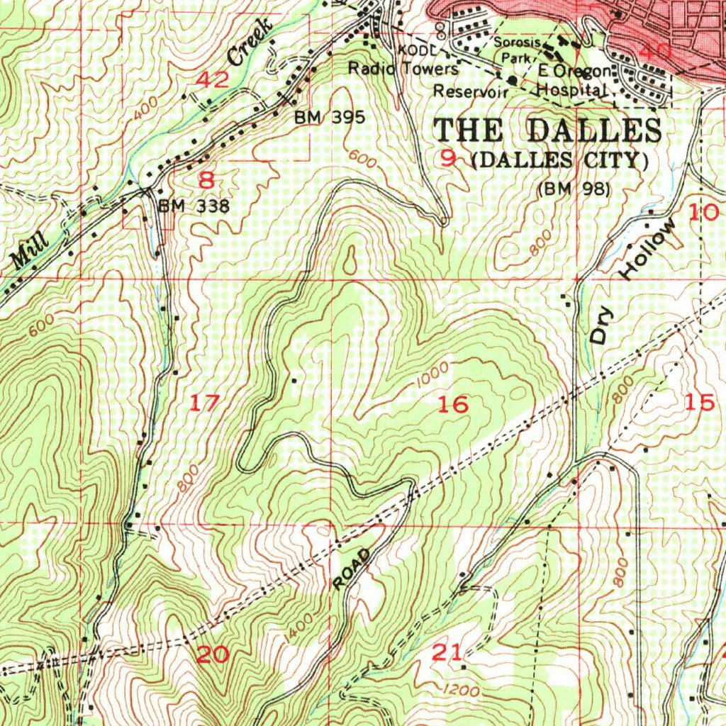 The Dalles, OR-WA (1957, 62500-Scale) Map by United States Geological ...