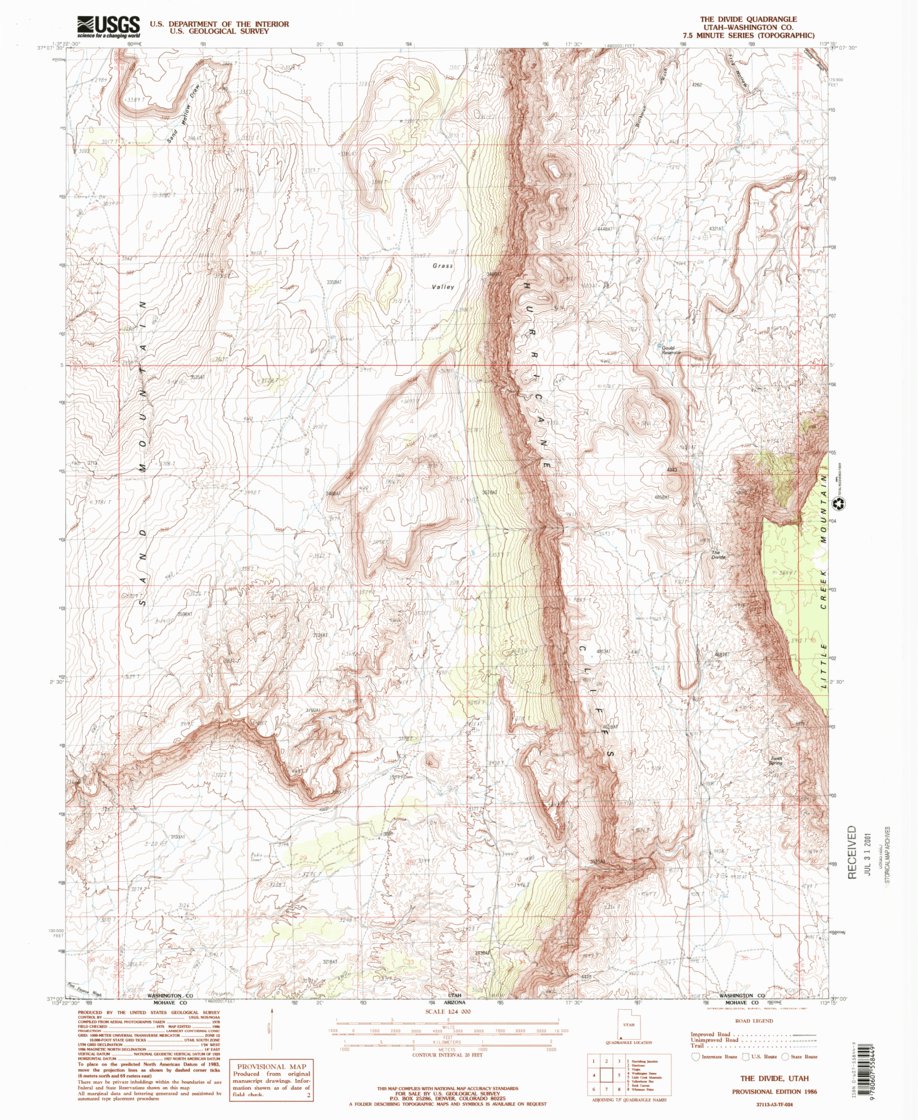The Divide, UT (1986, 24000-Scale) Map by United States Geological ...