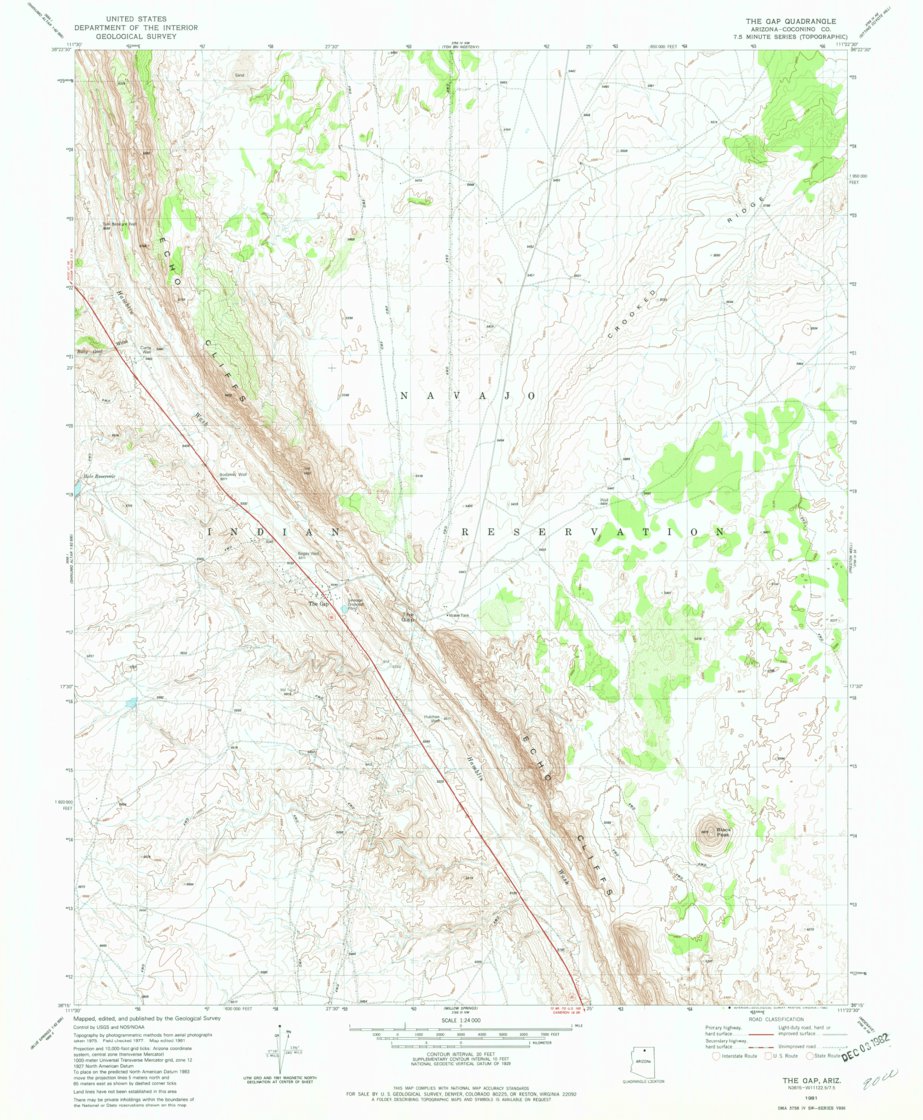 The Gap, AZ (1981, 24000-Scale) Map by United States Geological Survey ...