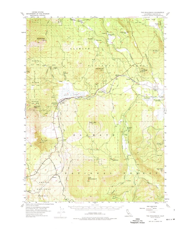 The Whaleback, CA (1954, 62500-Scale) Map by United States Geological ...