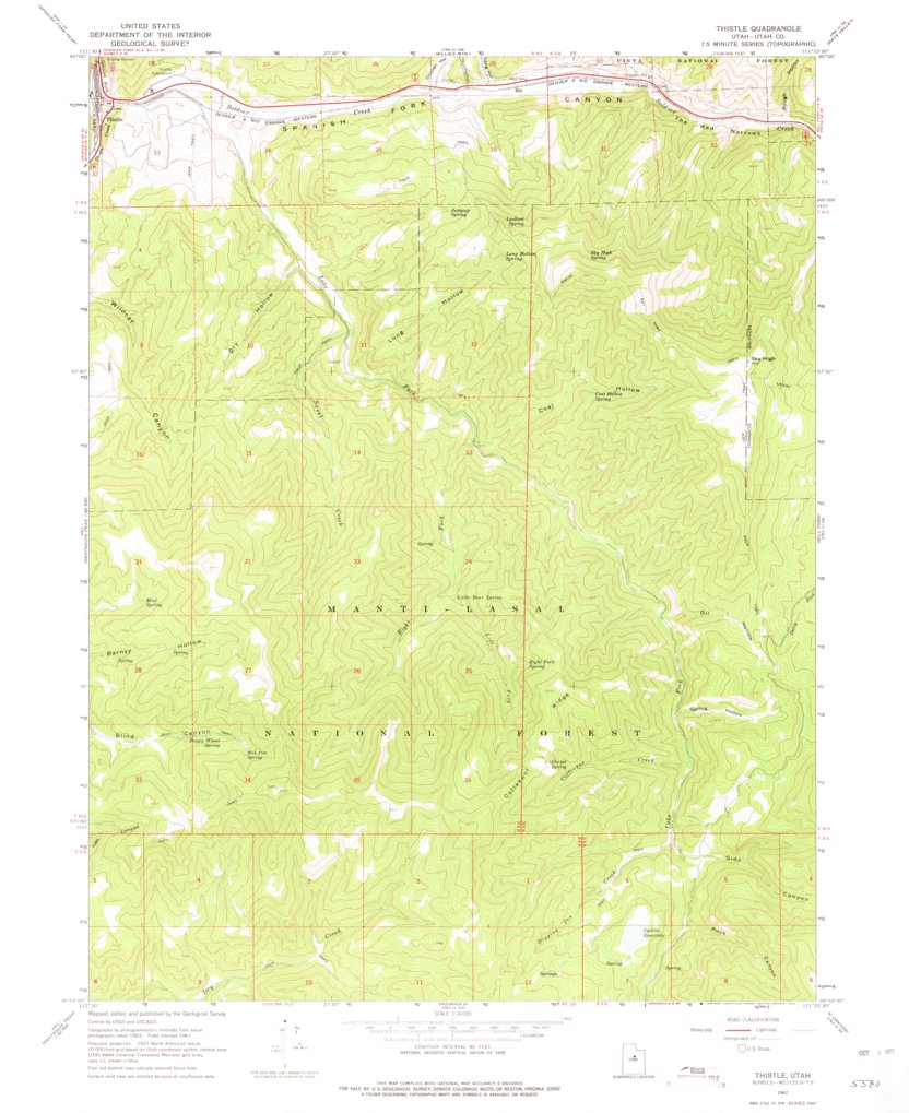 Thistle, UT (1967, 24000-Scale) Map by United States Geological Survey ...