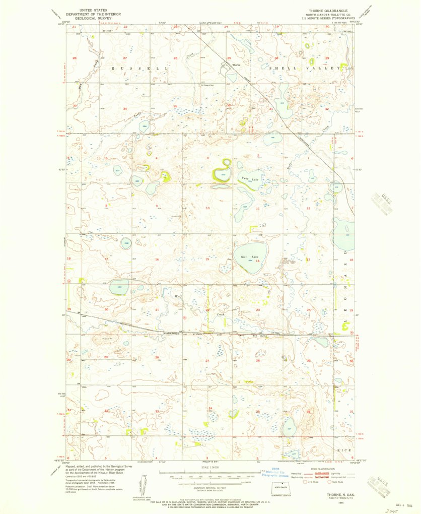 Thorne, ND (1955, 24000-Scale) Map by United States Geological Survey ...