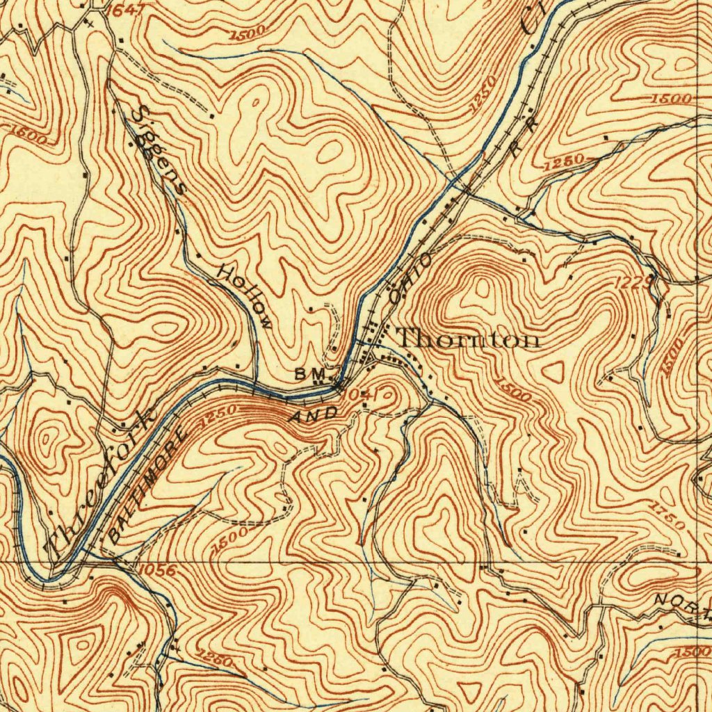 Thornton, WV (1907, 62500-Scale) Map by United States Geological Survey ...