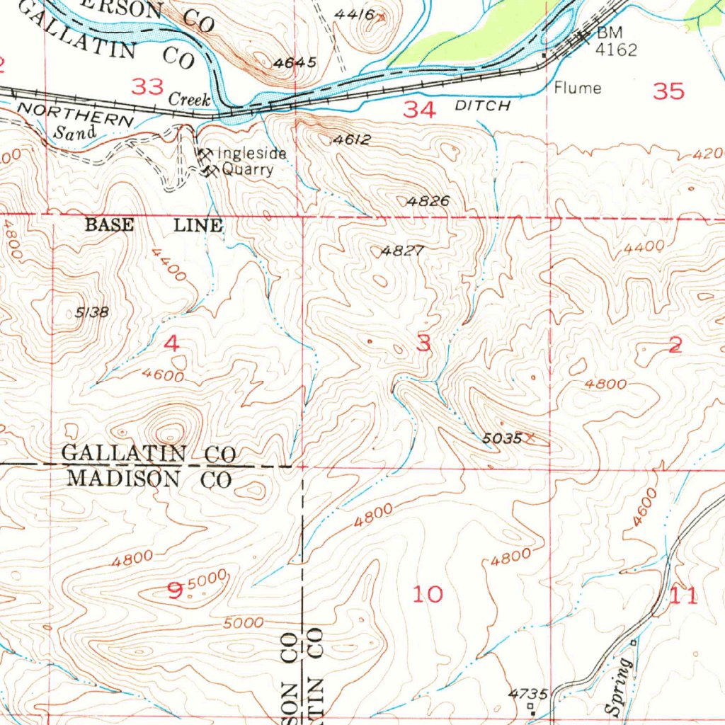 Three Forks, MT (1950, 62500-Scale) Map by United States Geological ...