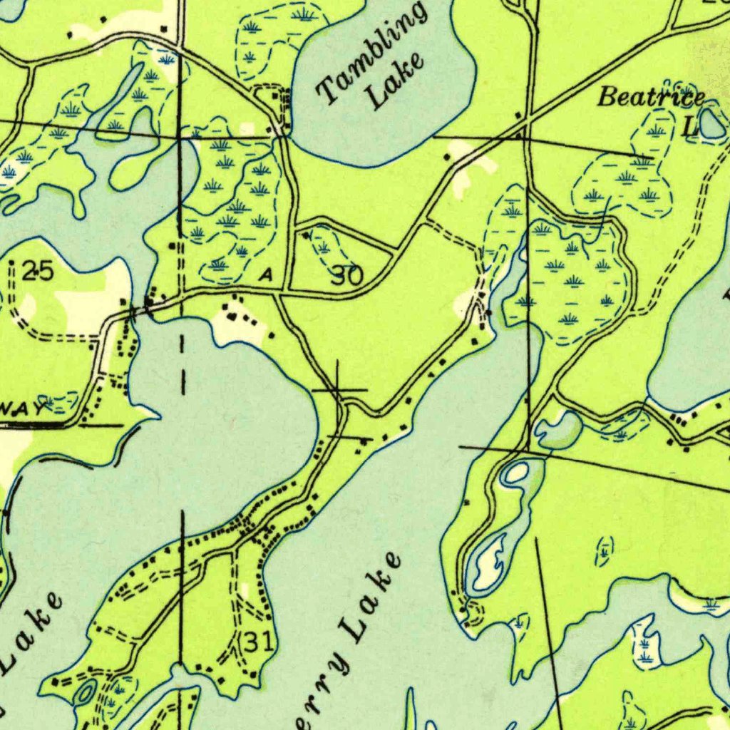 Three Lakes, WI (1945, 48000-Scale) Map by United States Geological ...