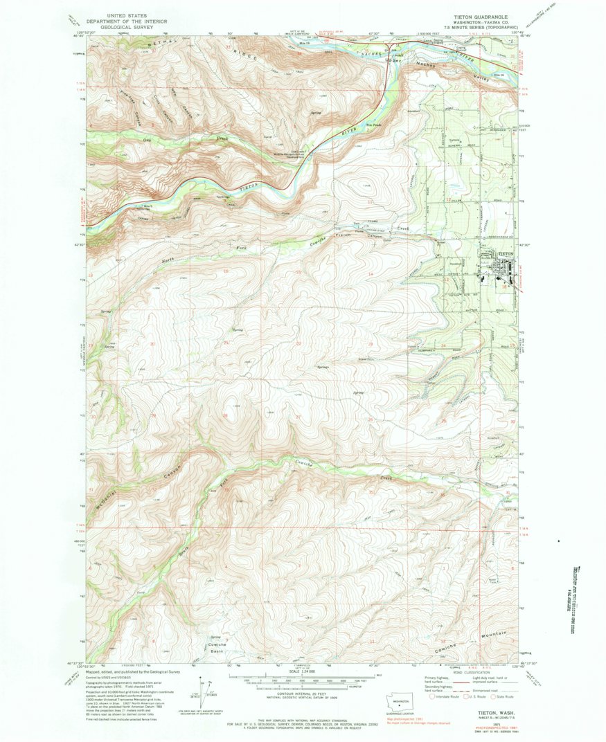 Tieton, WA (1971, 24000-Scale) Map by United States Geological Survey ...