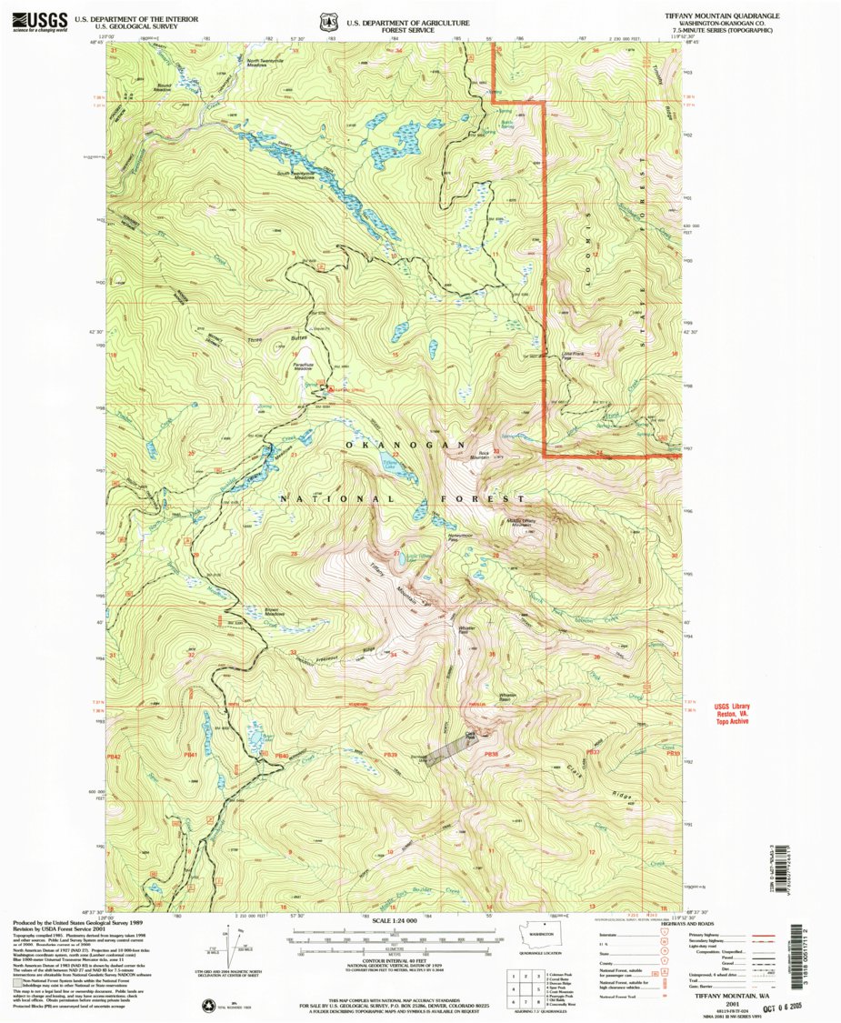 Tiffany Mountain, WA (2001, 24000-Scale) Map by United States ...