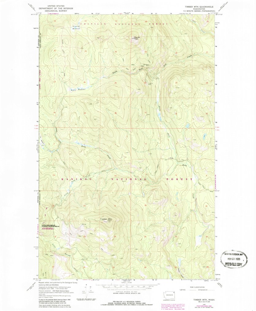 Timber Mountain, WA (1967, 24000-Scale) Map by United States Geological ...