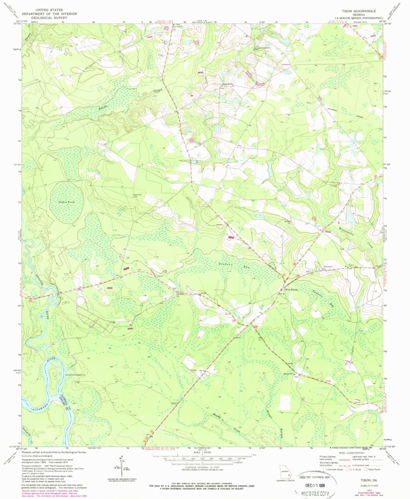 Tison, GA (1970, 24000-Scale) Map by United States Geological Survey ...