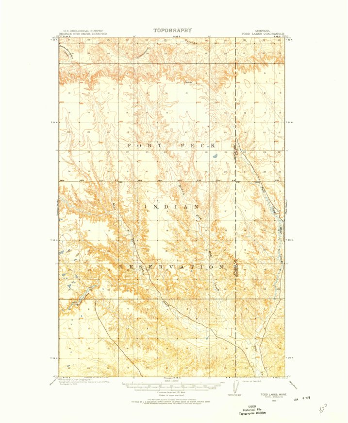 Todd Lakes, MT (1910, 62500-Scale) Map by United States Geological ...