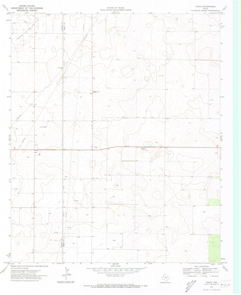 Tokio, TX (1970, 24000-Scale) Map by United States Geological Survey ...