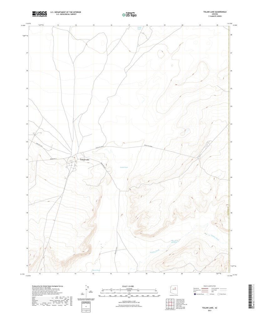 Tolani Lake, AZ (2021, 24000-Scale) Map by United States Geological ...